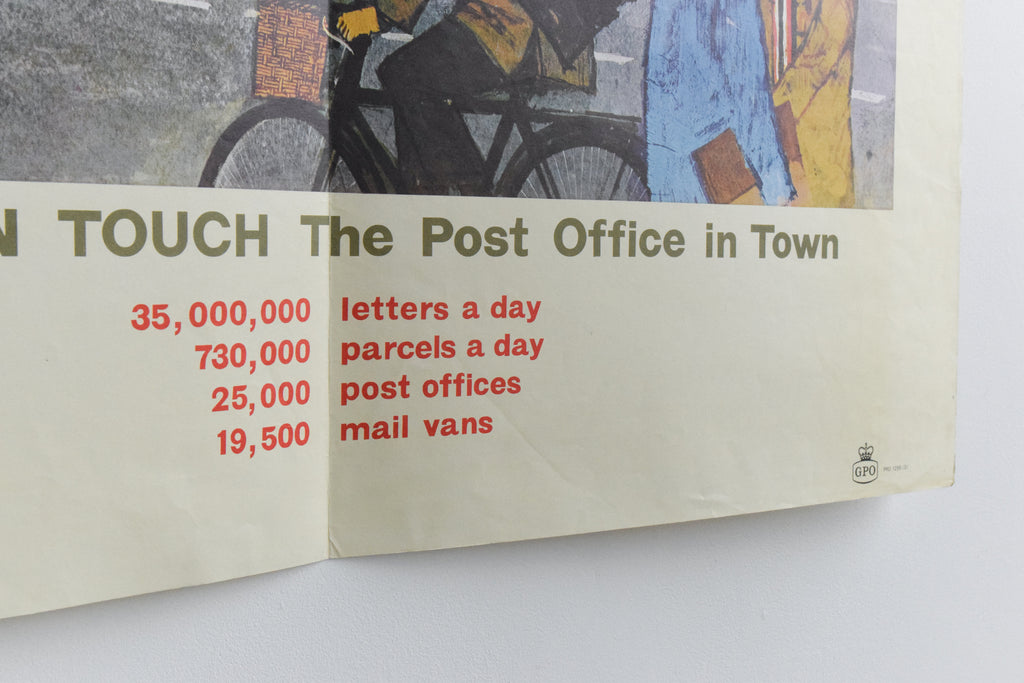 Vintage 1960s Poster "Keeping in Touch, The Post Office in Town ...