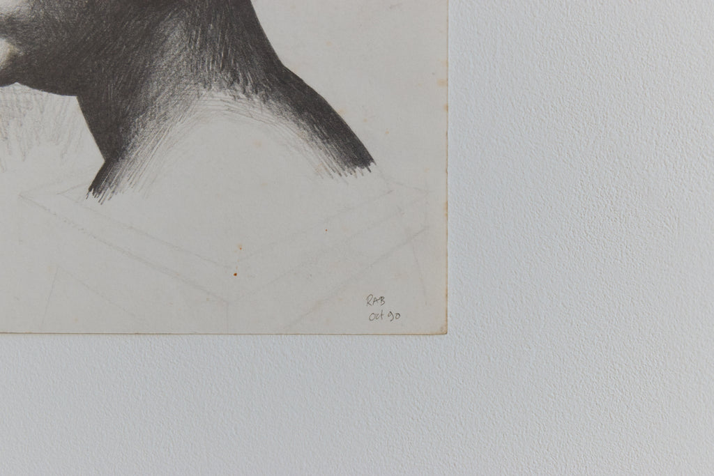 Vintage Figurative Portrait Pencil Drawing byRobert Arthur Bramwell ...