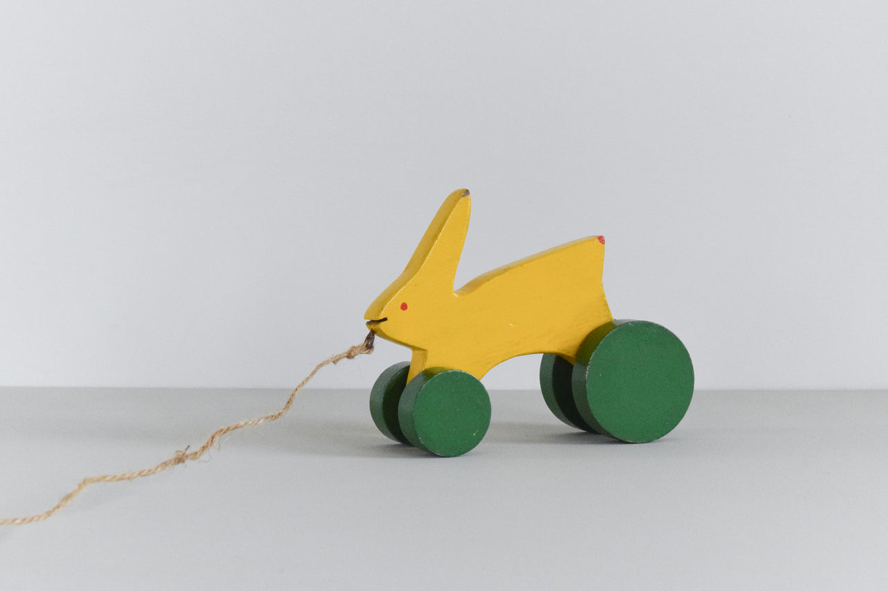 Vintage Wooden Rabbit Pull Along Toy – Absolutely Nice Vintage