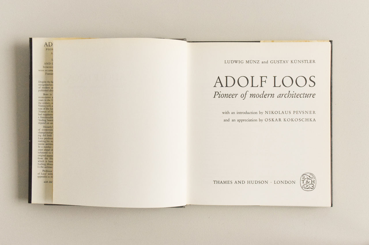 Vintage 1966 Adolf Loos Book by Ludwig Münz and Gustav Künstler ...