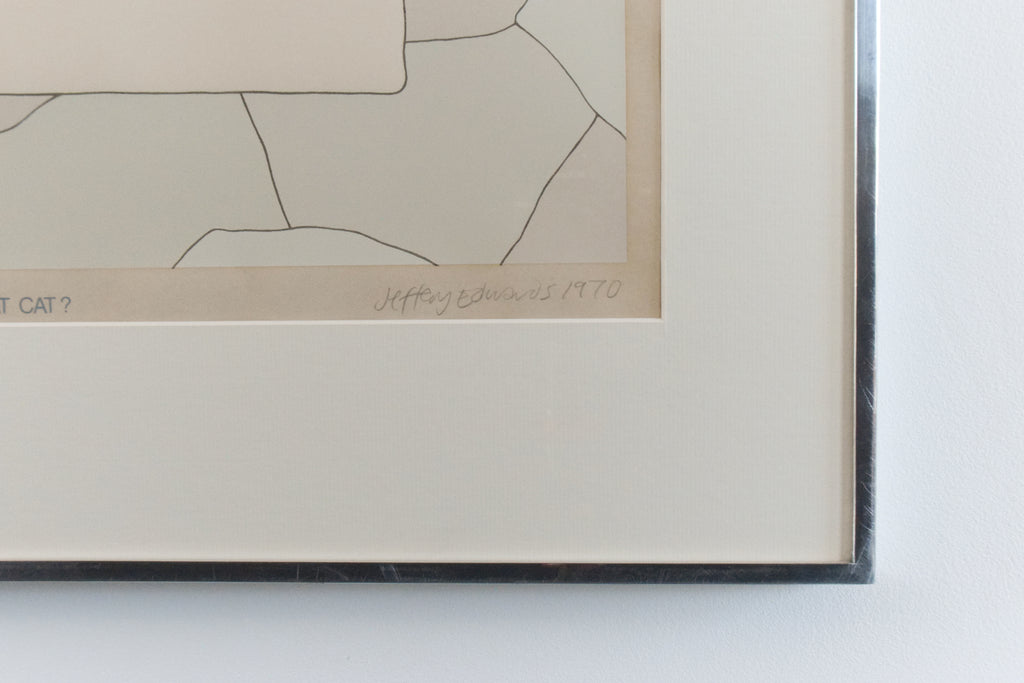 Vintage Screen Print by Jeffery Edwards 1970 'Where Is That Cat ...