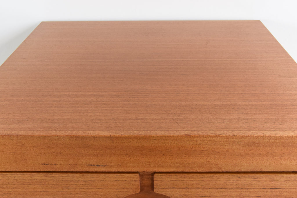 Vintage Teak Tallboy Chest of Drawers by Nathan with Cut Out Afromosia ...