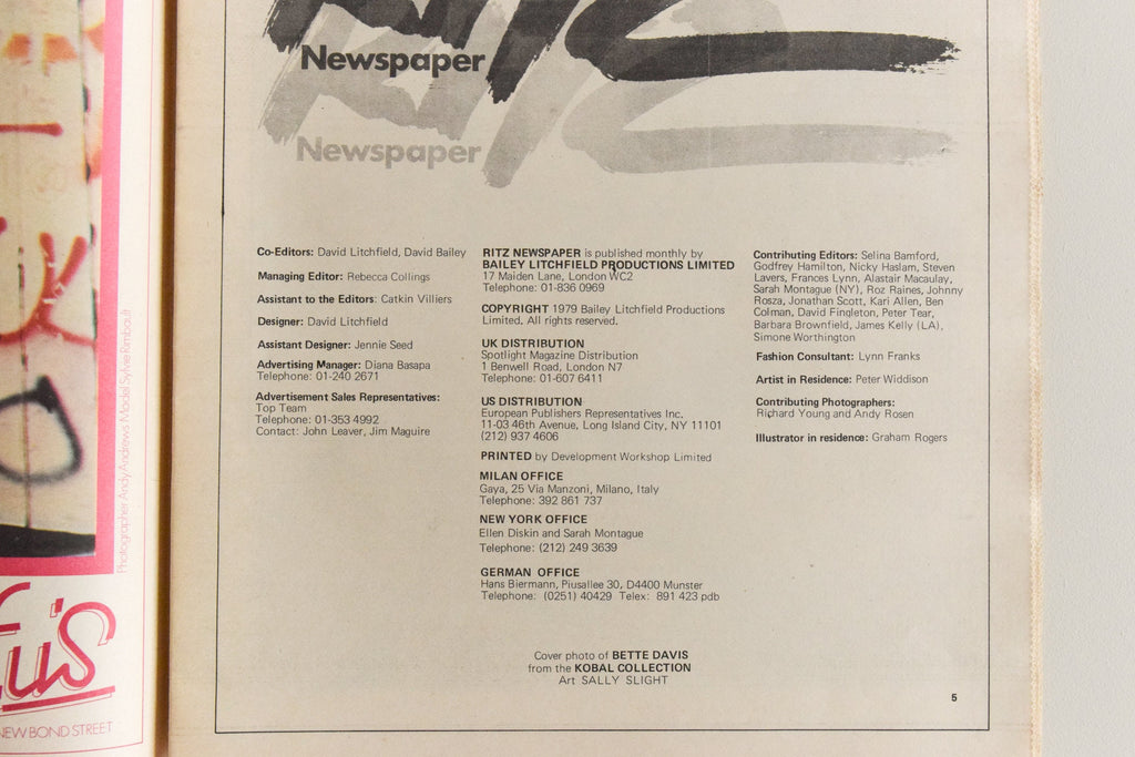 Vintage Ritz Newspaper / Magazine No. 36 1979 Bailey and Litchfield ...